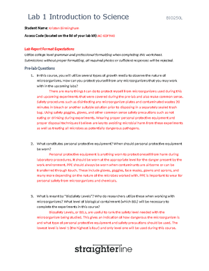 BIO202 Lab 18 - Lab 18 Anatomy and Physiology II, Straigherline - Student Name: Click here to ...