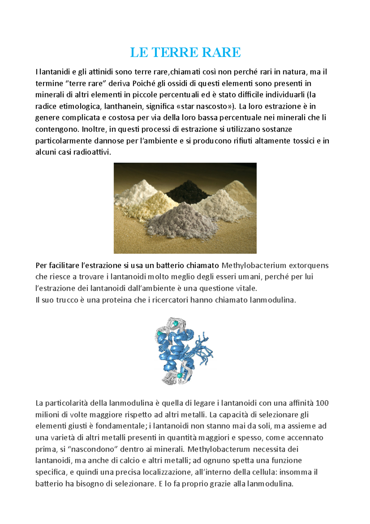 LE Terre RARE - LE TERRE RARE I lantanidi e gli attinidi sono terre ...