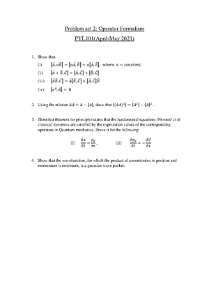 Solved problems on Quantum Mechanics - 1 Developments The Equation ...
