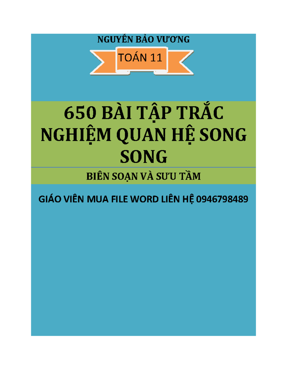 650 bai tap trac nghiem quan he song song nguyen bao vuong - ke toan - Studocu
