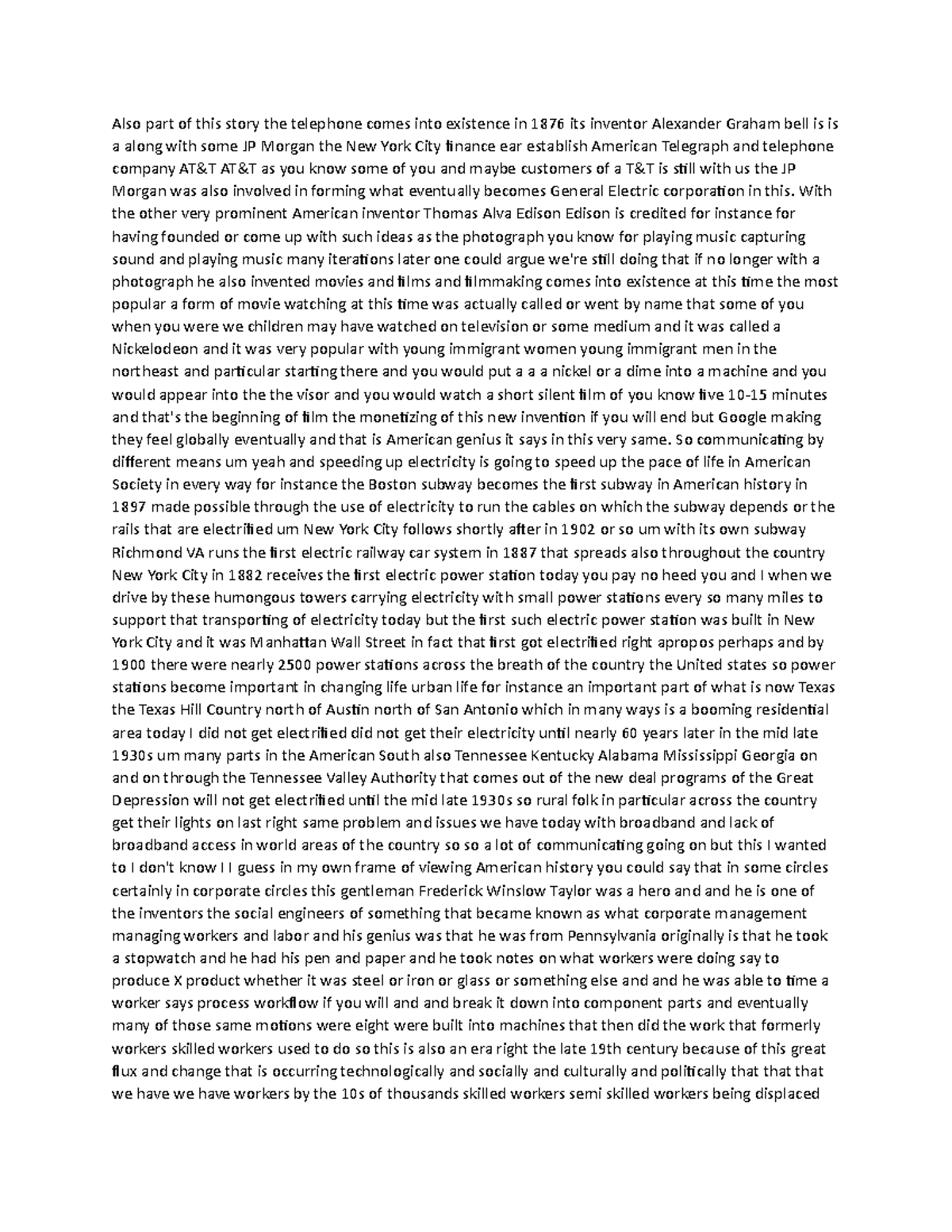 Hist 0214 - VOICE RECORDED HISTORY NOTES - Also part of this story the ...