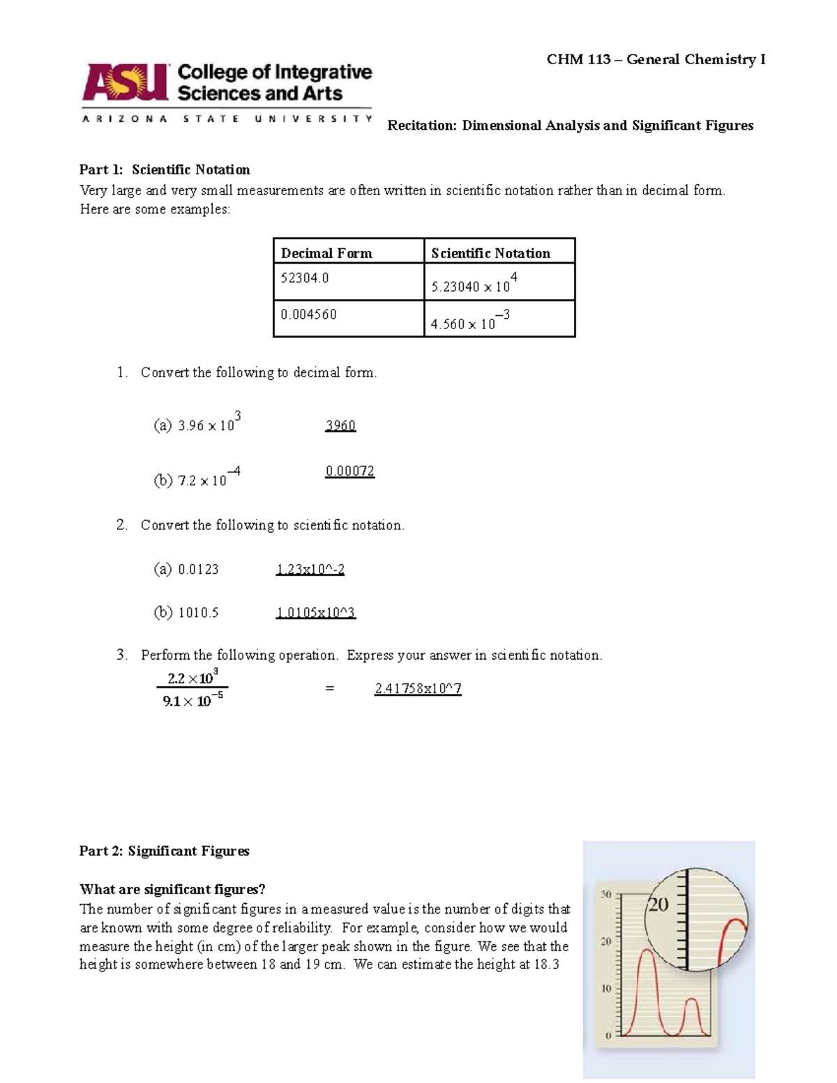 Dimensional Analysis and Significant Figures 2 - Here are some examples ...