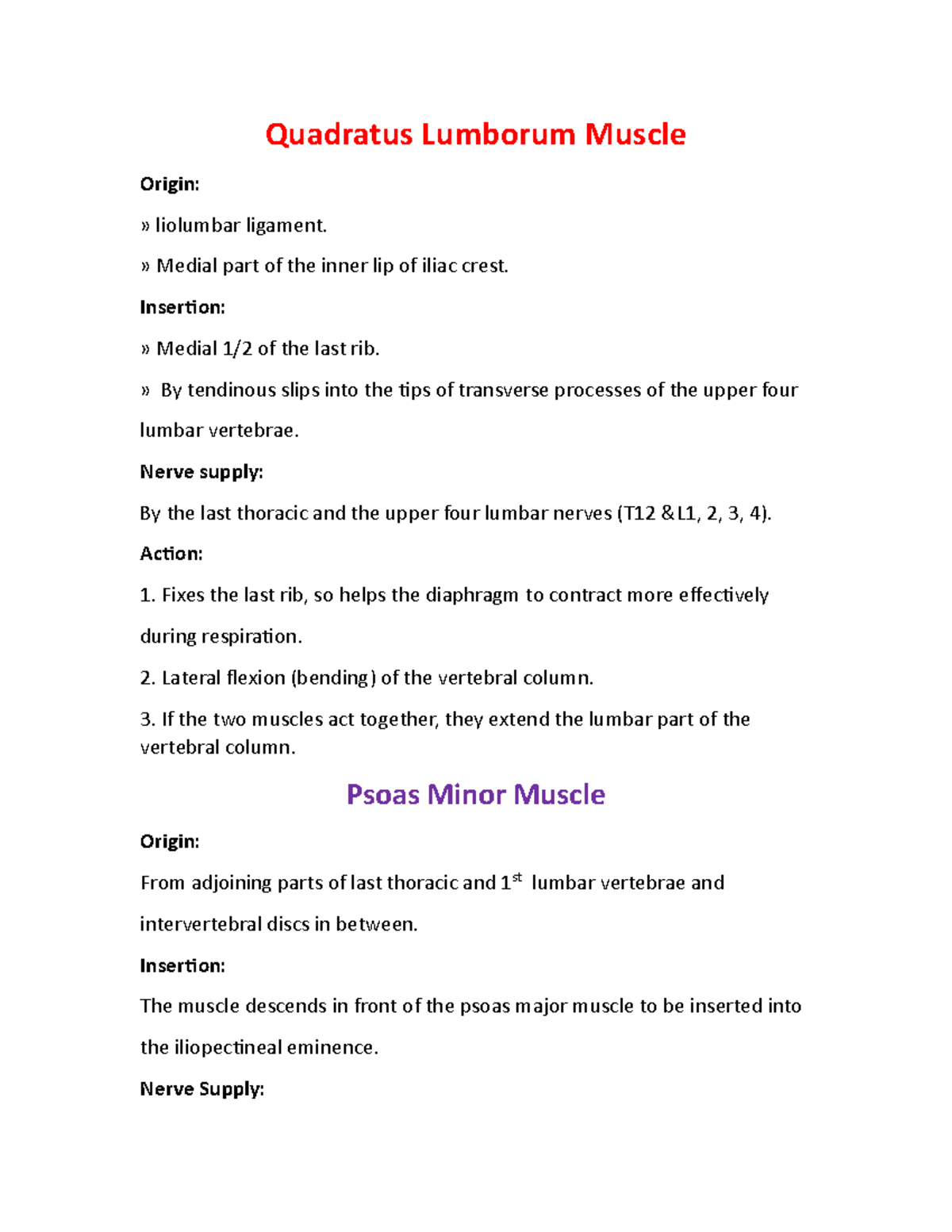 Quadratus Lumborum Muscle - Quadratus Lumborum Muscle Origin ...