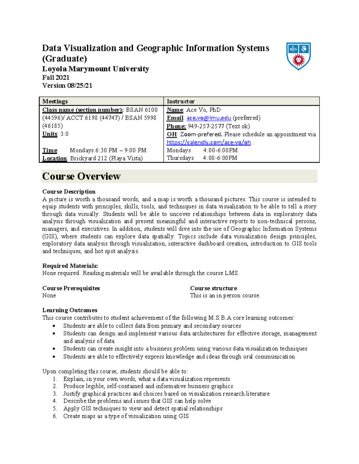 Grad - Data Viz and GIS Fall 2021 Syllabus - V3 - Data Visualization ...
