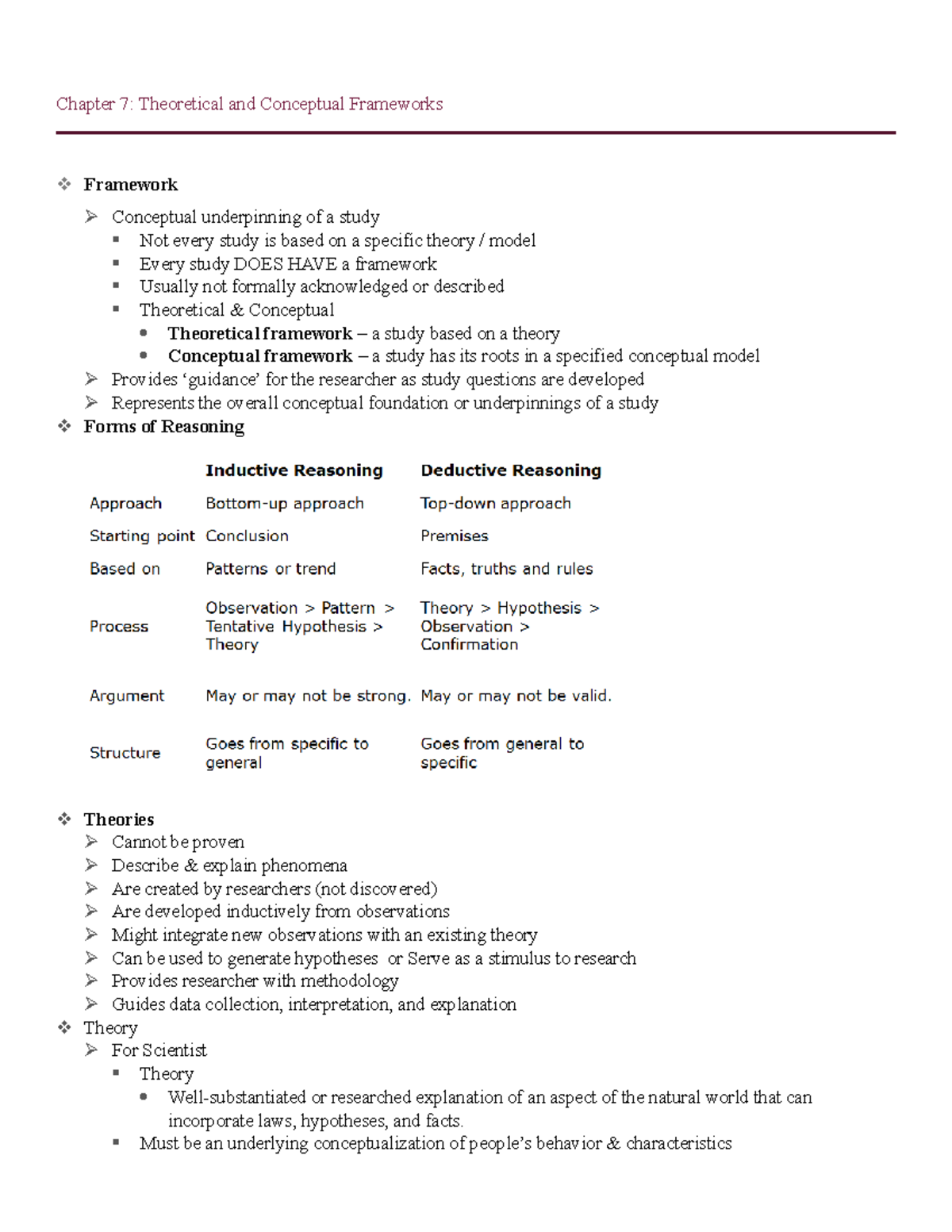 Chapter 7 - notes - Chapter 7: Theoretical and Conceptual Frameworks ...