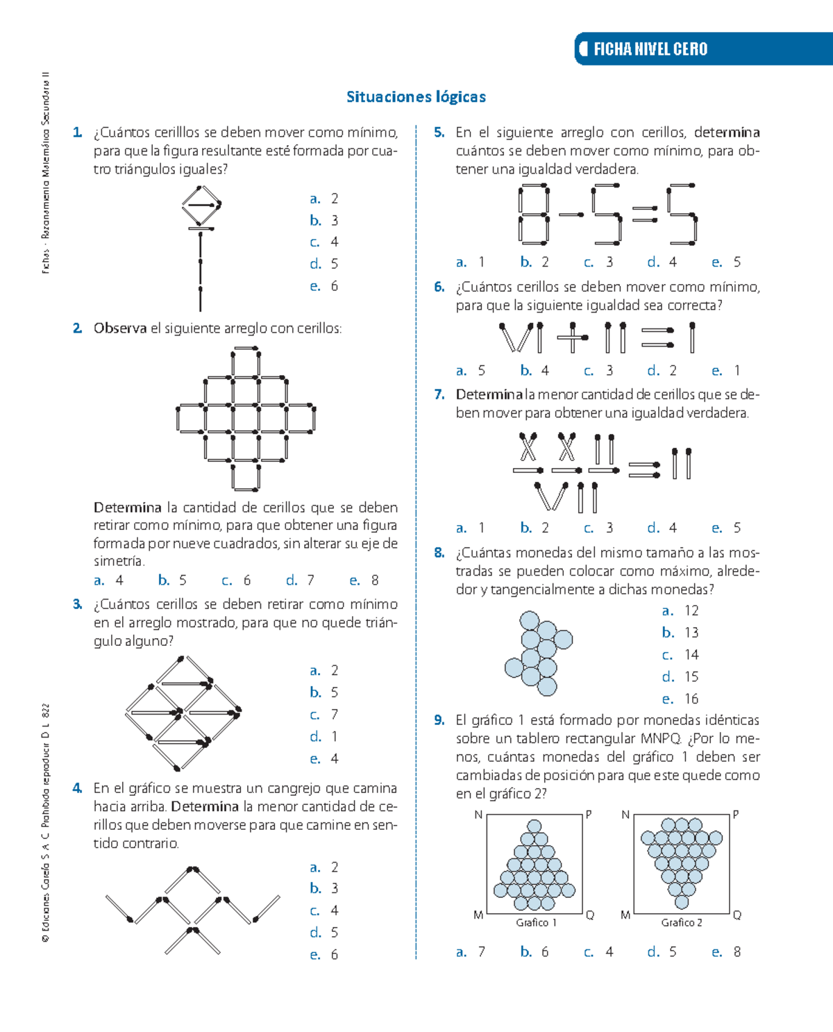 F0 Situaciones lógicas (2) 2año - FICHA NIVEL CERO Fichas - Razonamiento Matemático Secundaria ...