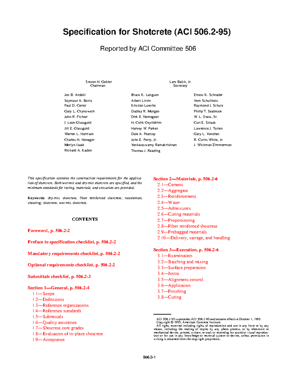 ACI 506.2-95 HP Schotcrete - 506- This specification contains the ...