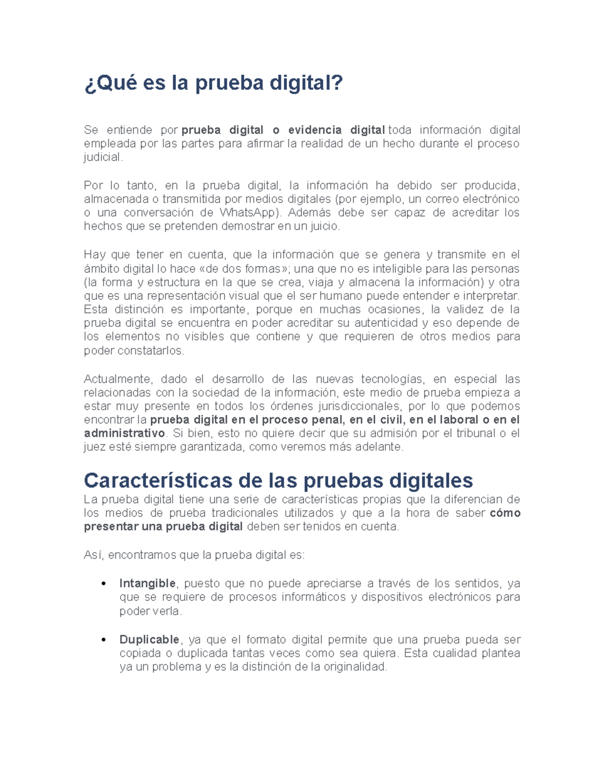 ¿Qué es la prueba digital - ¿Qué es la prueba digital? Se entiende por prueba digital o ...