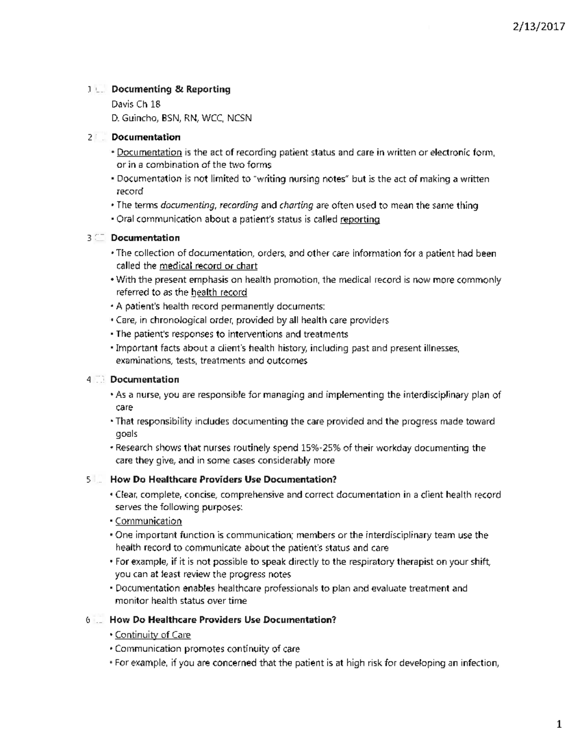 Ch 18 Documenting and Reporting - 1 Documenting Reporting Davis Ch 18 D ...