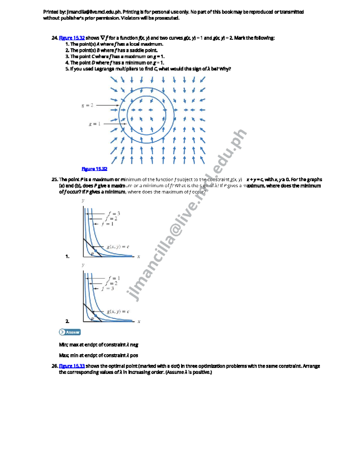 optimization: SADDLE POINTS - Engineering Calculus 1 - Studocu