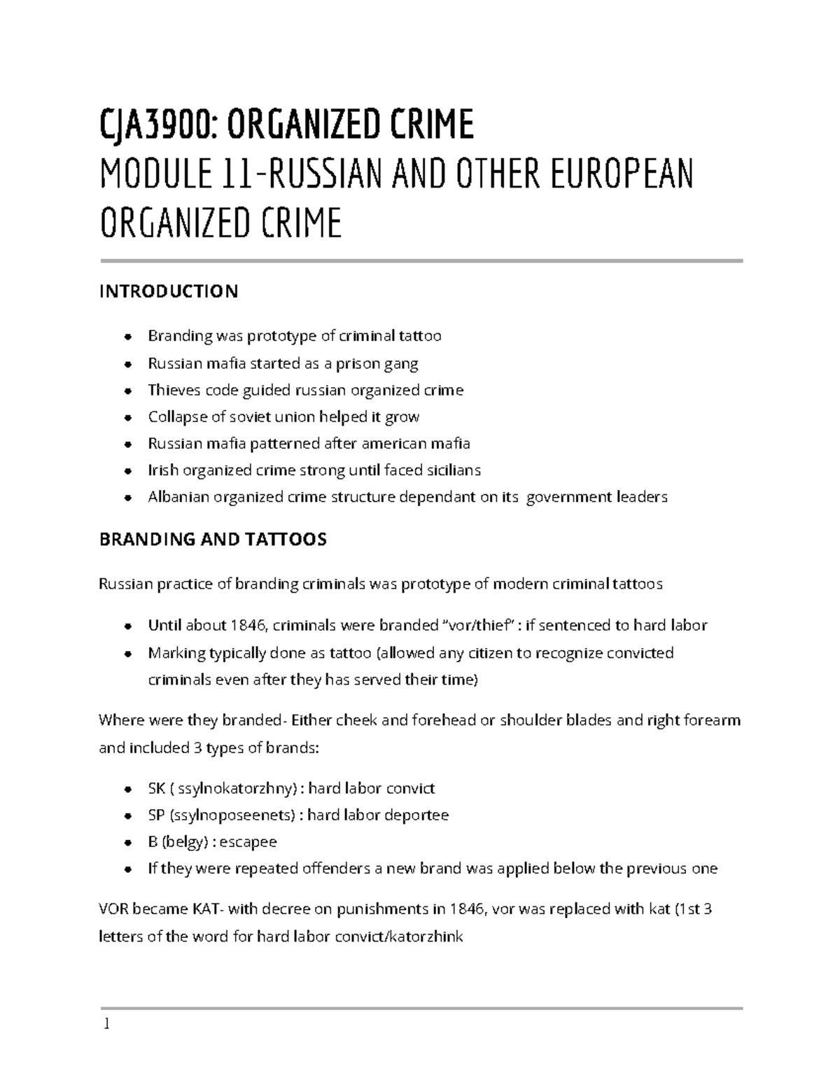CJA3900 module 11 - powerpoint presentation/lecture notes for professor ...
