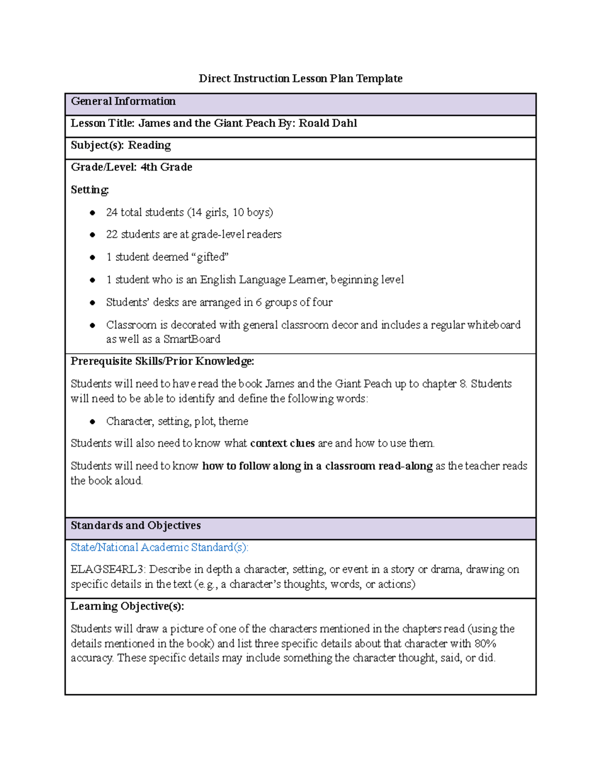 C909 Lesson Plan - Direct Instruction Lesson Plan Template General Information Lesson Title ...