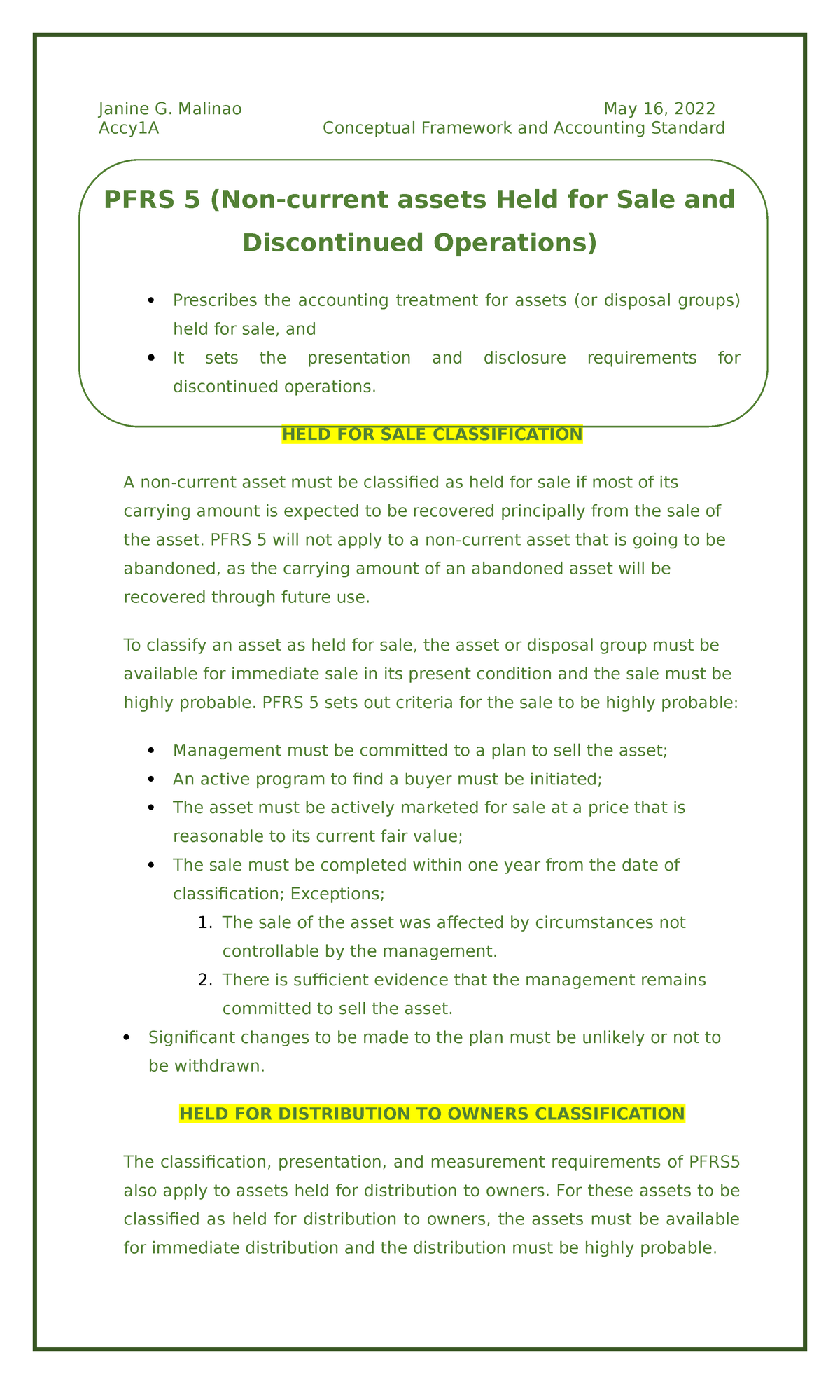 20 - PFRS 5 (Non-current assets Held for Sales and Discontinued ...