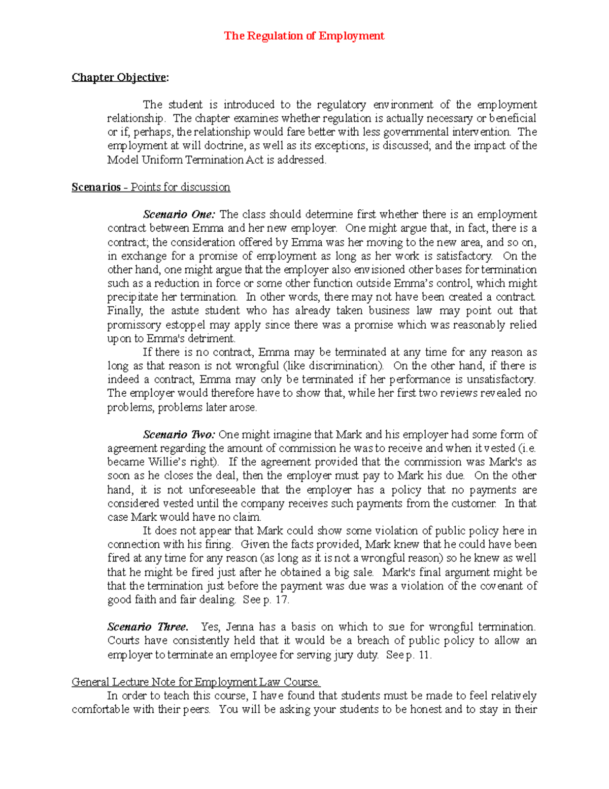 Ch01 The Regulation of Employment - The Regulation of Employment ...