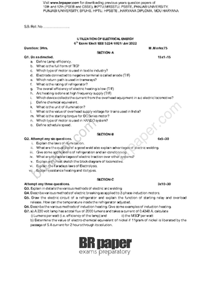 22626 - Uee notes - P.T. Instructions – (1) All Questions are ...