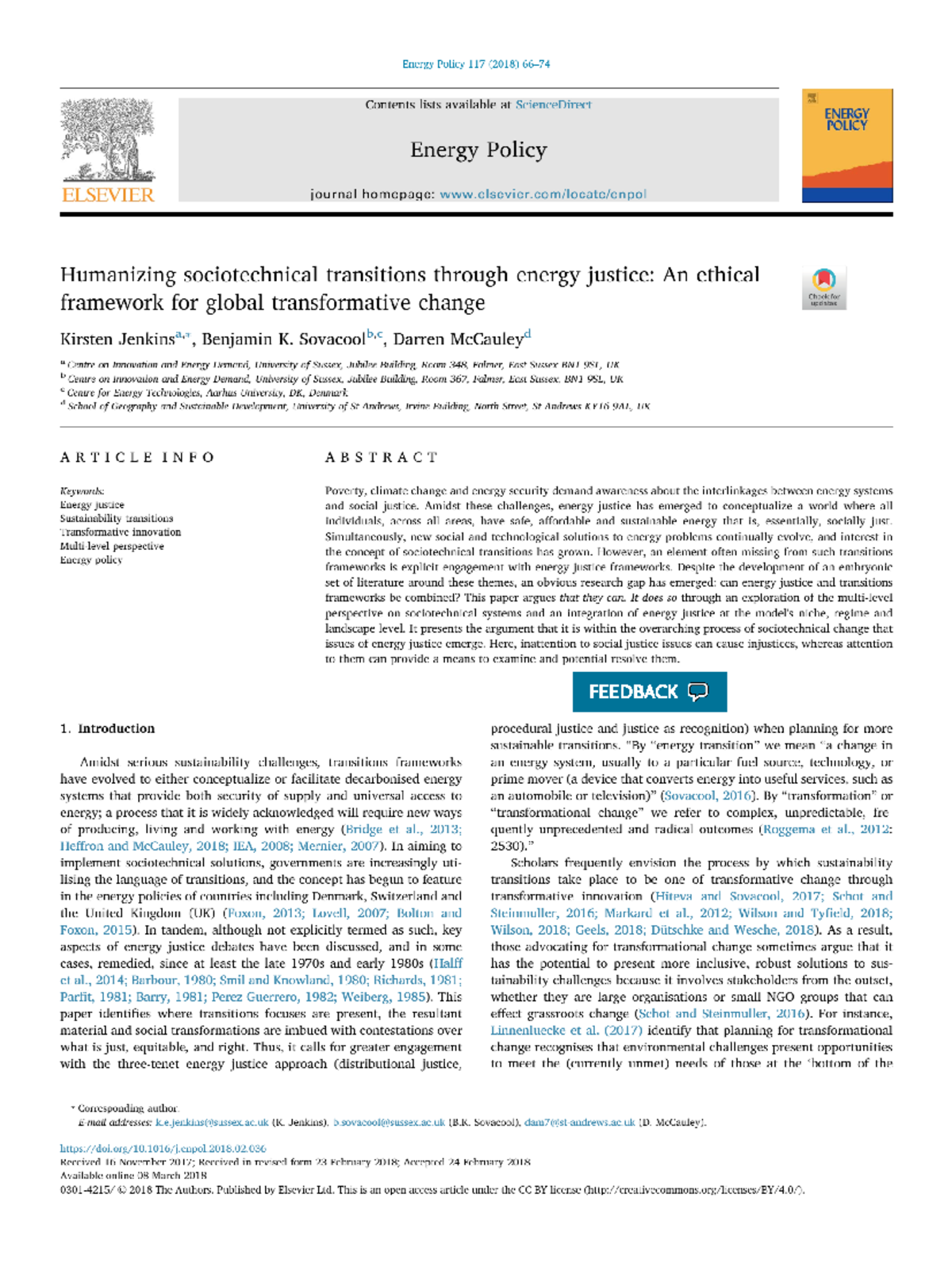 Humanizing sociotechnical transitions through energy justice An ethical ...