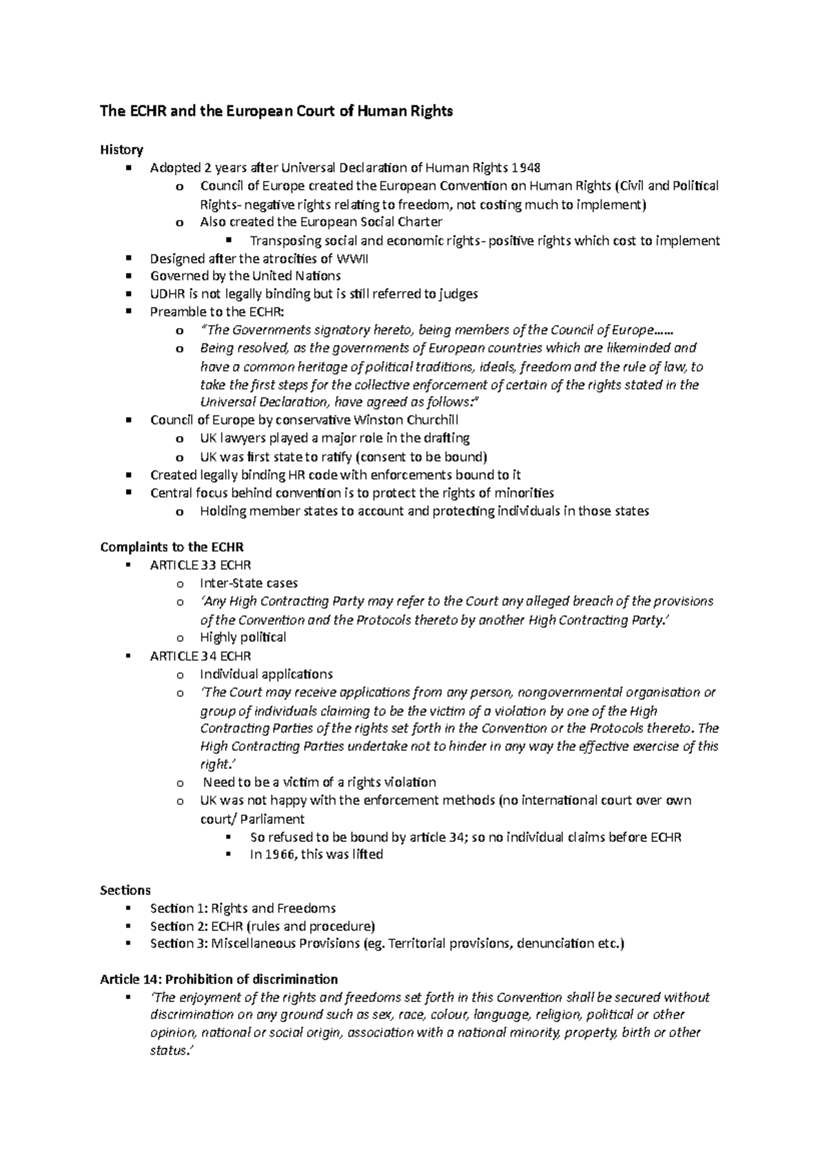 The ECHR and the European Court of Human Rights - The ECHR and the ...