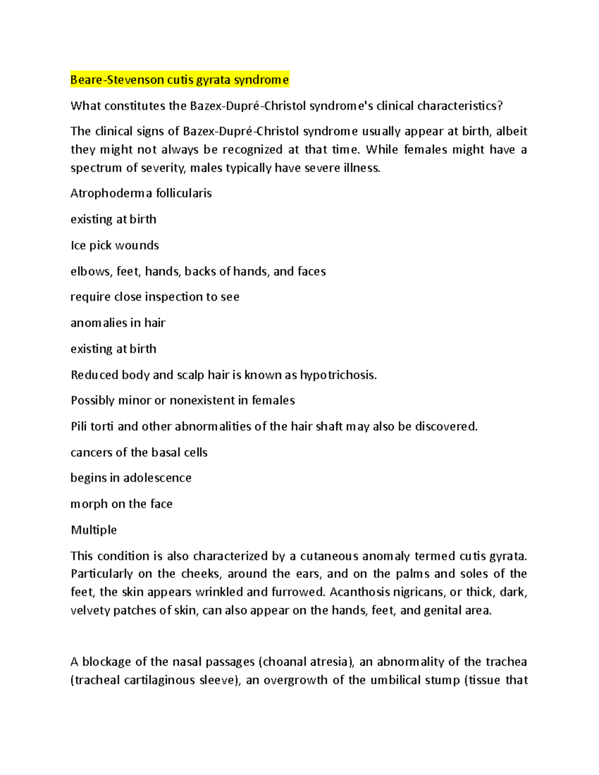 Beare-stevenson cutis gyrata syndrome - While females might have a ...