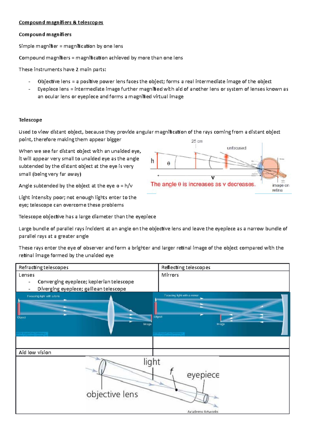 9. Compound magnifiers and telescopes - Compound magnifiers ...