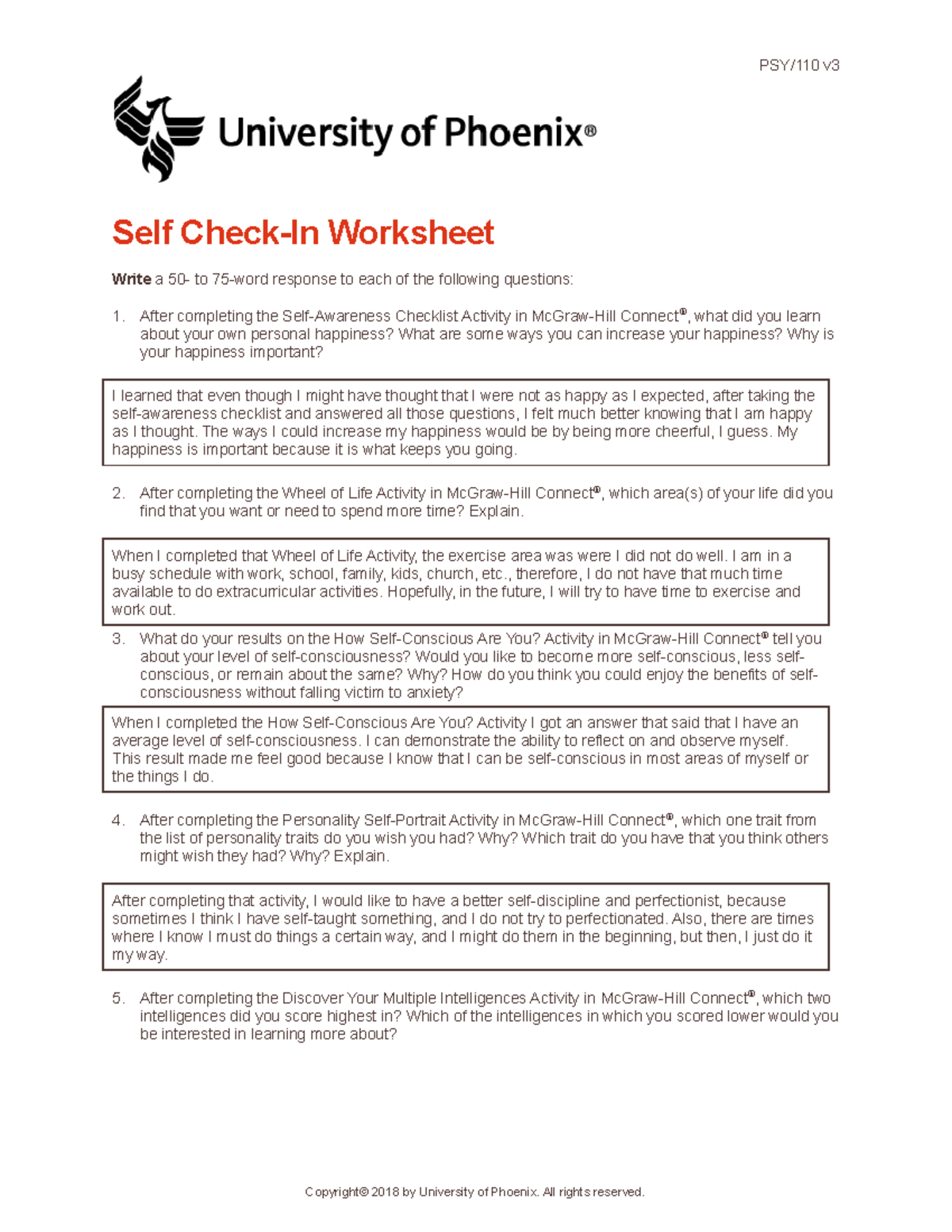 Pizarro Arturo psy110 v3 wk1 self check in worksheet - PSY 110 - UOPX - Studocu