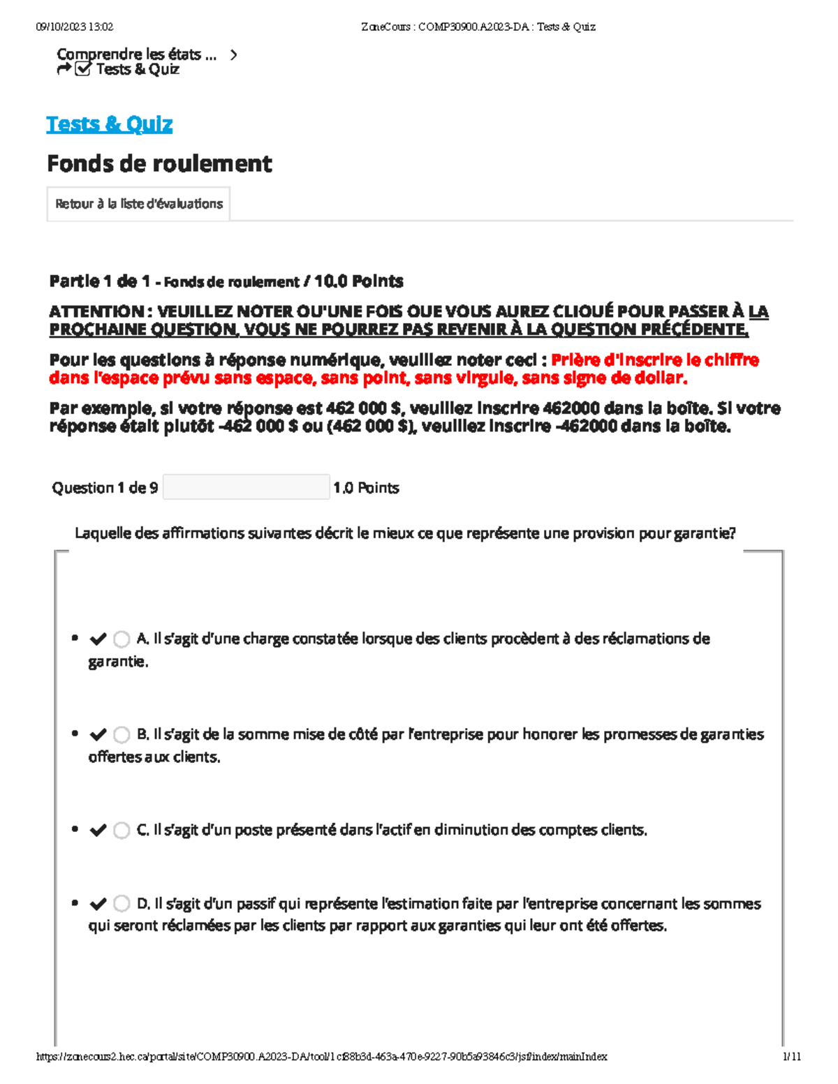 ÉVAL - Fonds de roulement - Comprendre les états ... Tests & Quiz Tests ...