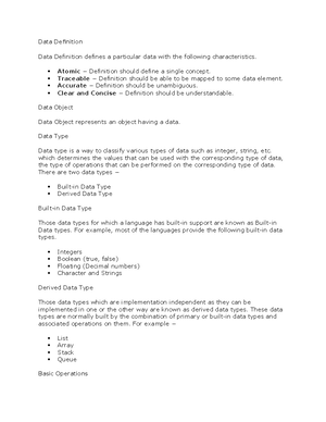 DSA CAT Questions and Answers - DATA STRUCTURES AND ALGORITHMS CAT QUESTIONS NOTE: Answer all ...