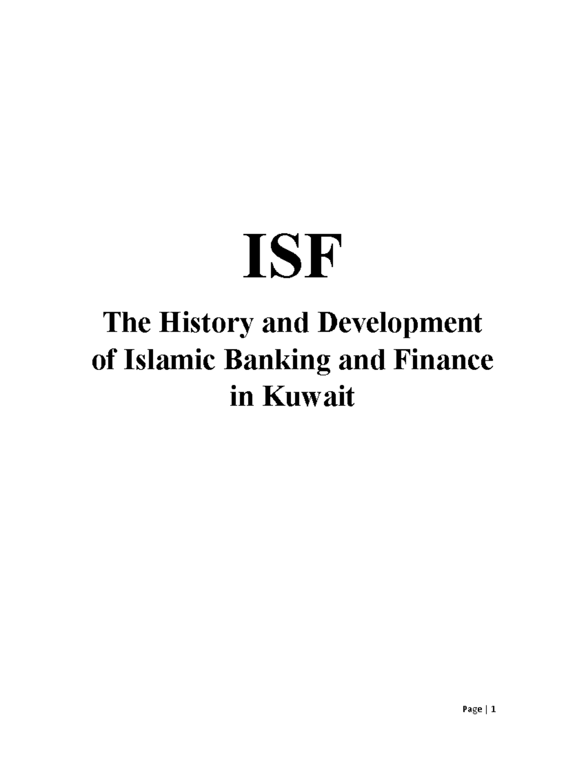ISF Report - The Hisotry and Development of Islamic Banking and Finance ...