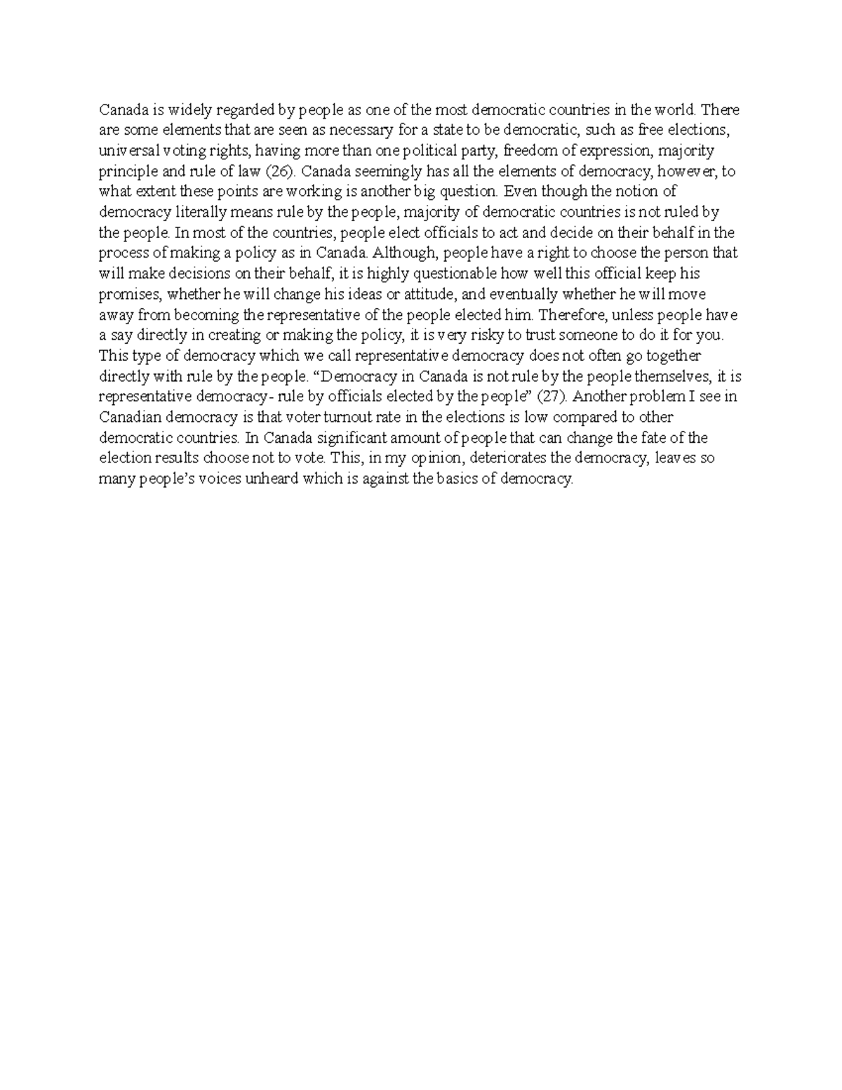 Q1 - Pol2101 reaction paper about politics and international ...