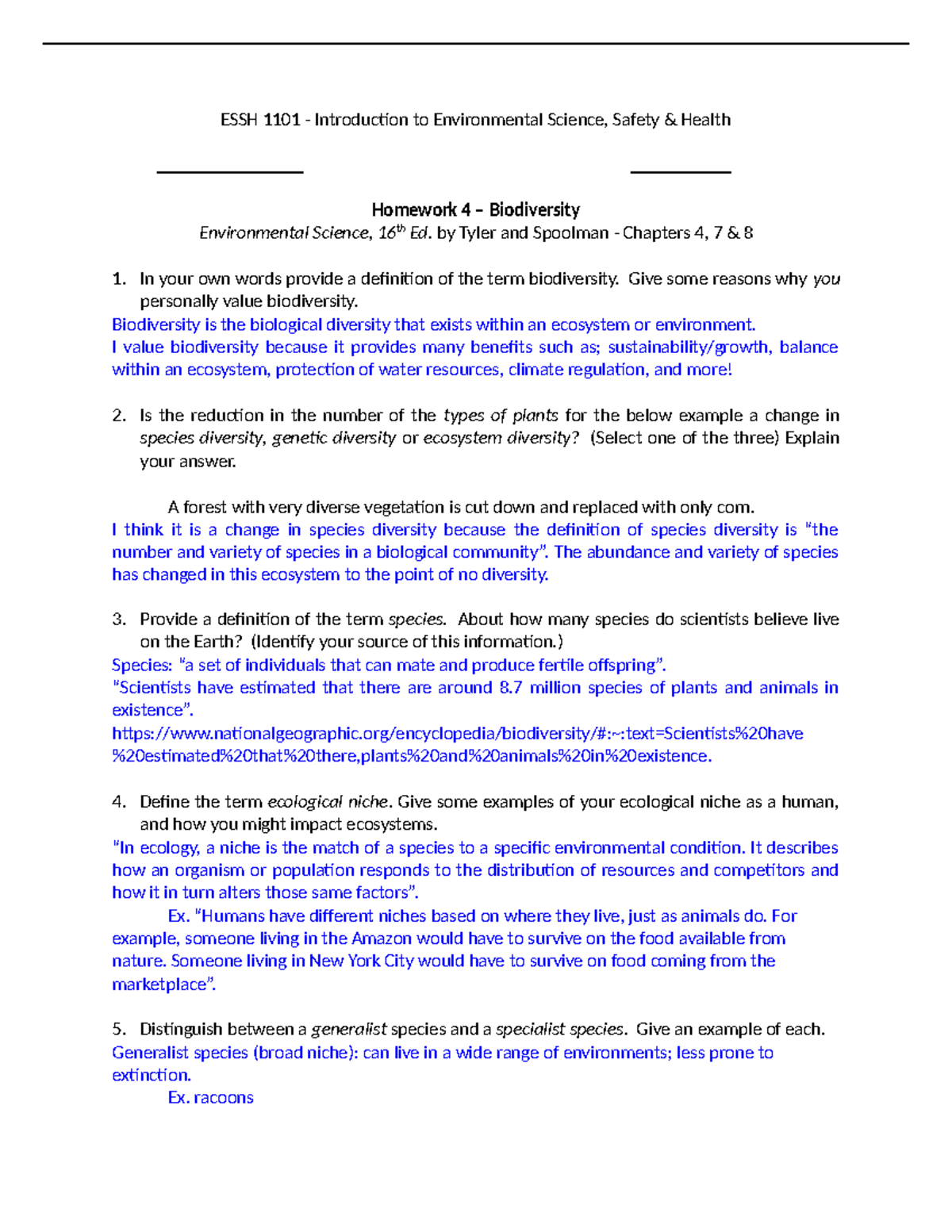 ESSH 1101 Homework Unit 04.docx - ESSH 1101 - Introduction to ...