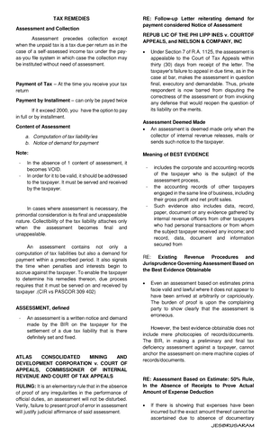 LE - Tax (Atty. Lumbera) - TAXATION LAW by Atty. Rizalina Lumbera Day 1 ...