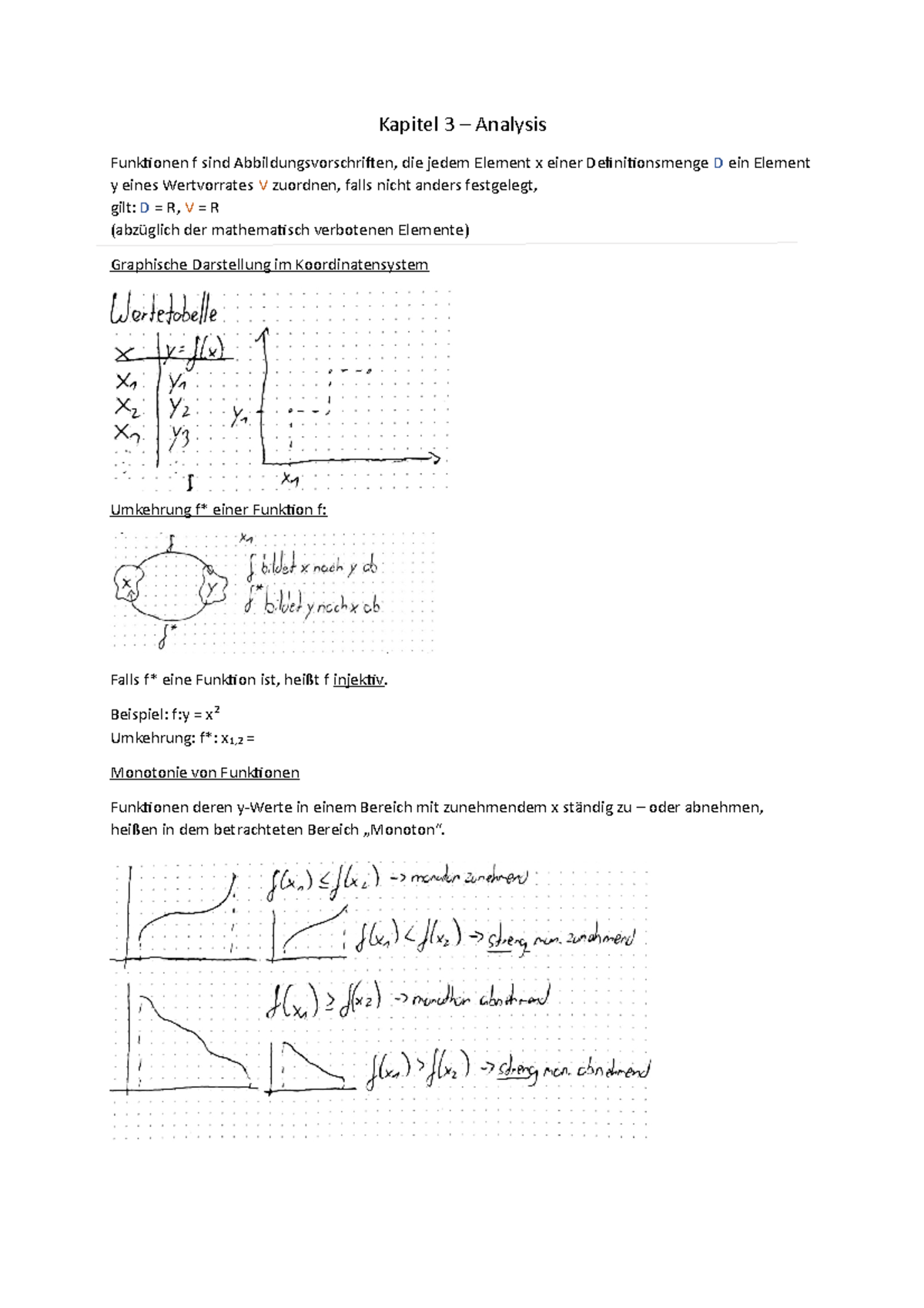 Analysis - Kapitel 3 – Analysis Funktionen f sind ...