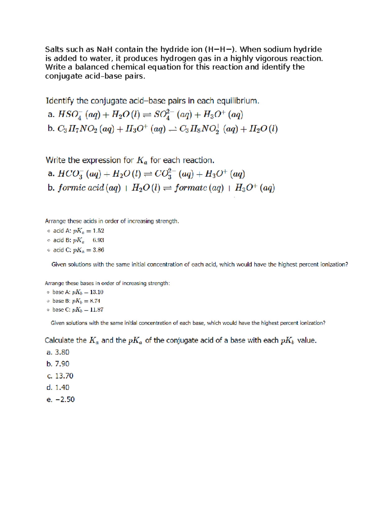 Biochemistry Tutorial - Applied Science - Salts such as NaH contain the ...