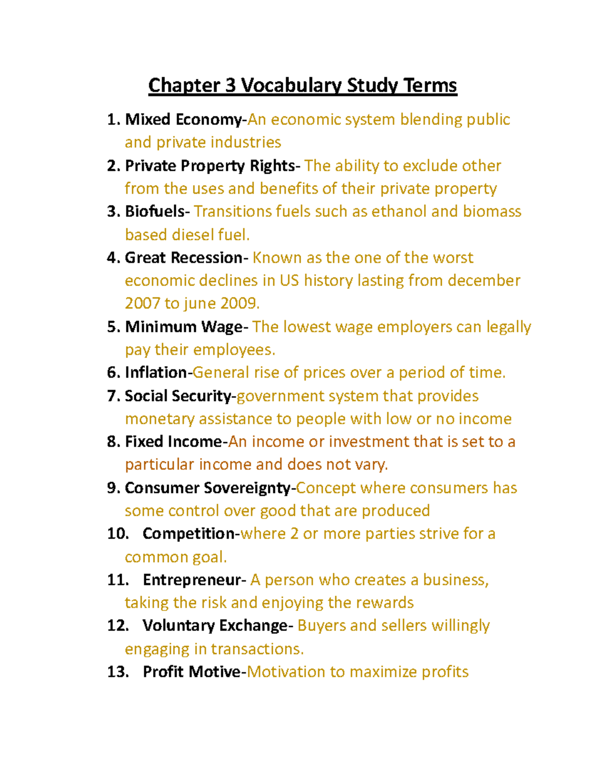 Adrian Cornel - Chp. 3 Vocab Study Terms - Chapter 3 Vocabulary Study ...