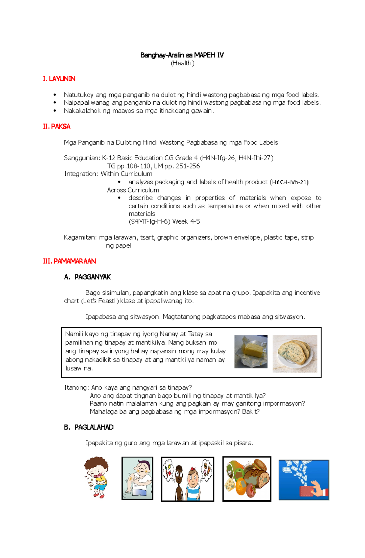MAPEH 4 LESSON PLAN FOR CLASSROOM OBSERVATION - Banghay-Aralin sa MAPEH ...