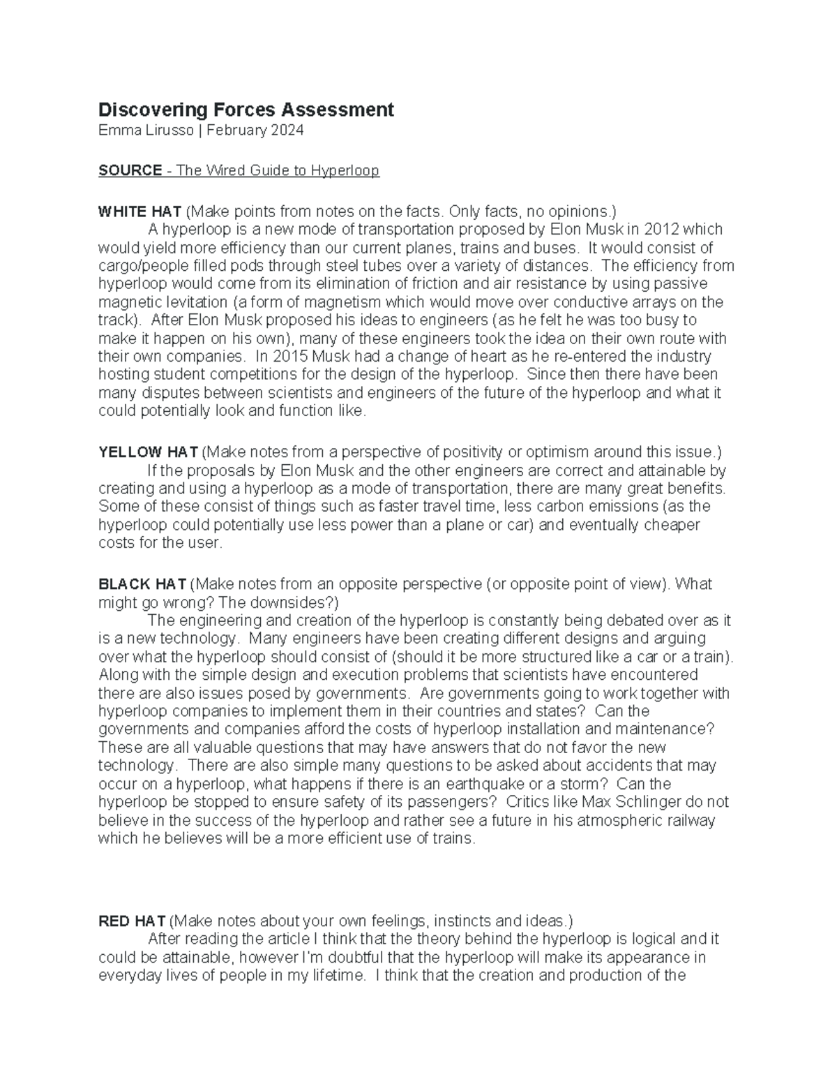 1.5 Discovering Forces Assessment - Discovering Forces Assessment Emma ...