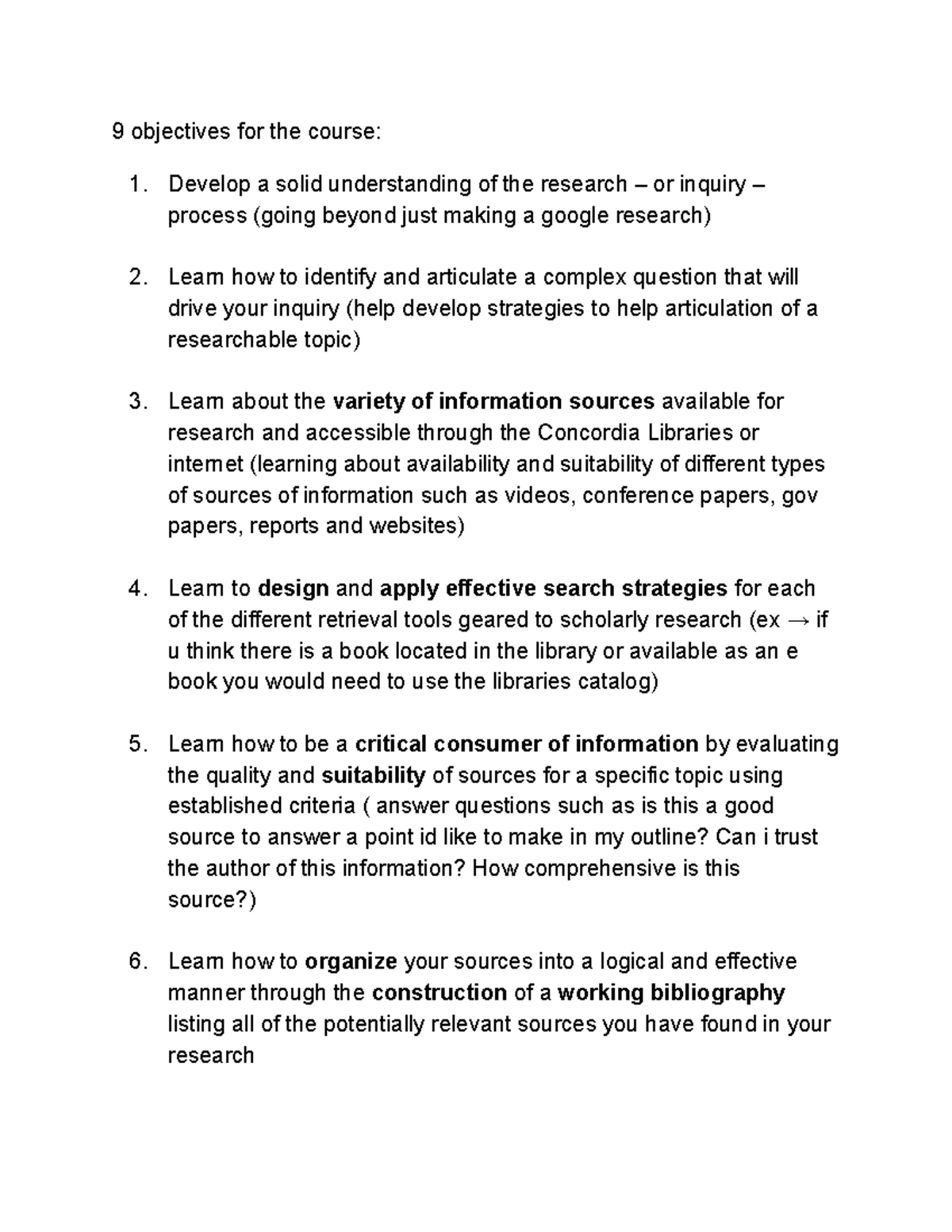 Lesson 2 INST250 - lecture notes - 9 objectives for the course: 1 ...
