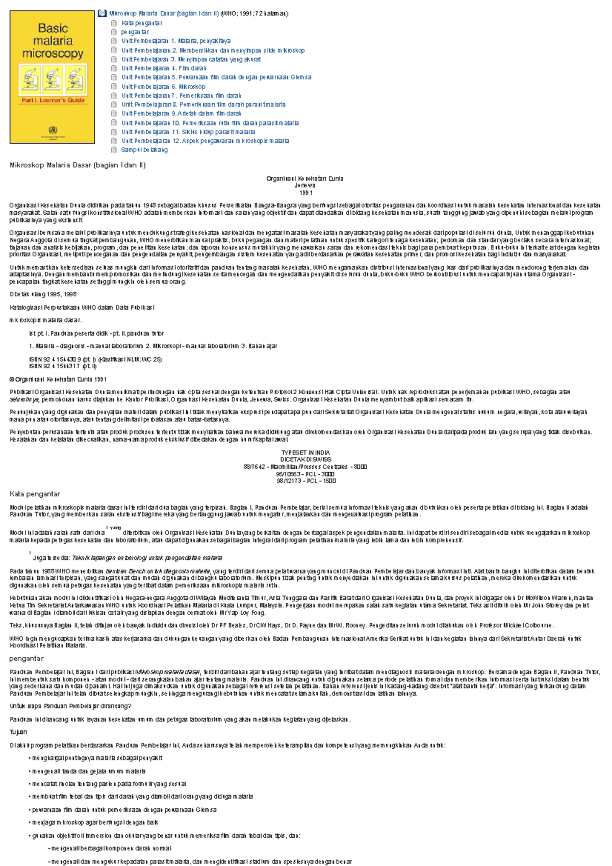 Basic malaria microscopy (part i and ii) learning unit 8. examining ...