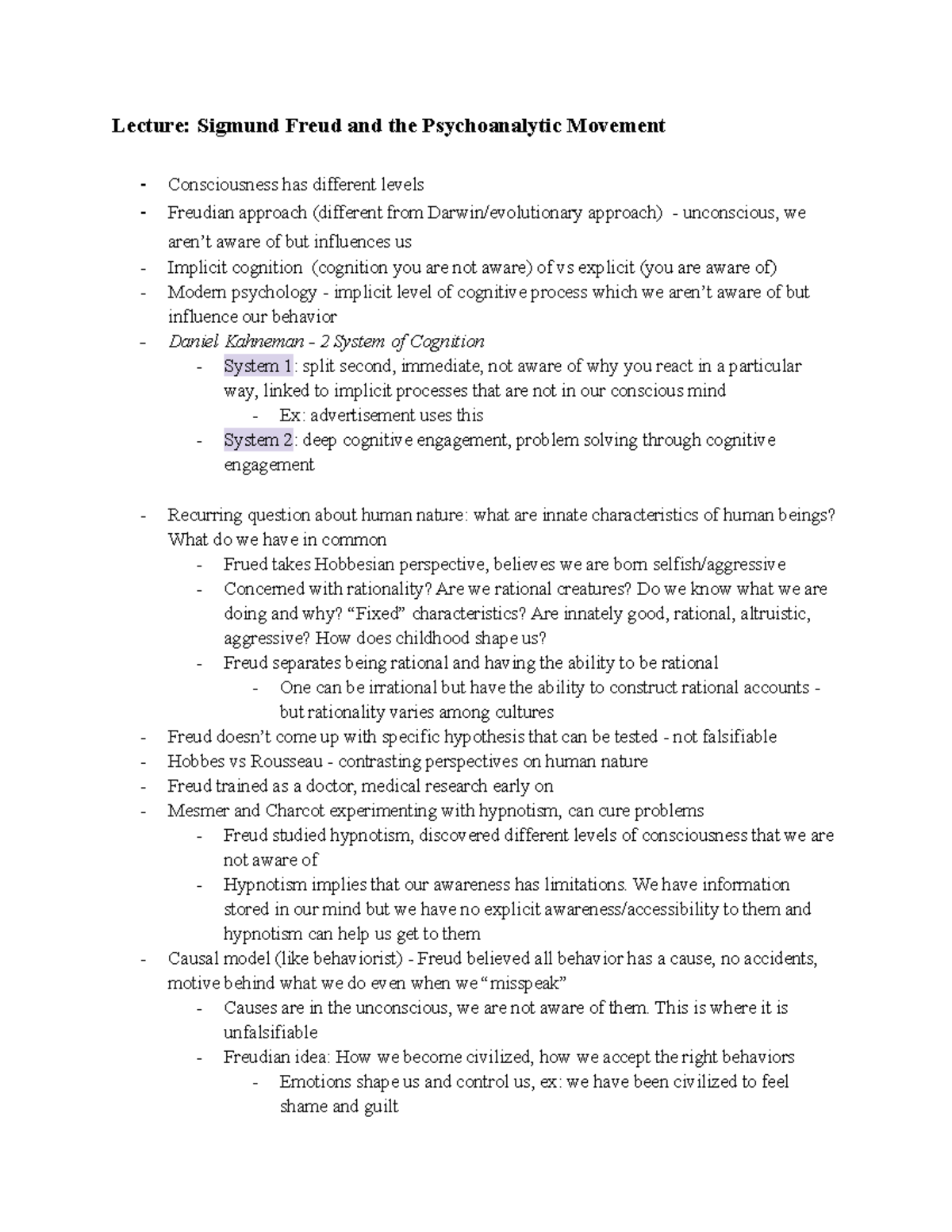 Lecture: Sigmund Freud and the Psychoanalytic Movement - We have ...