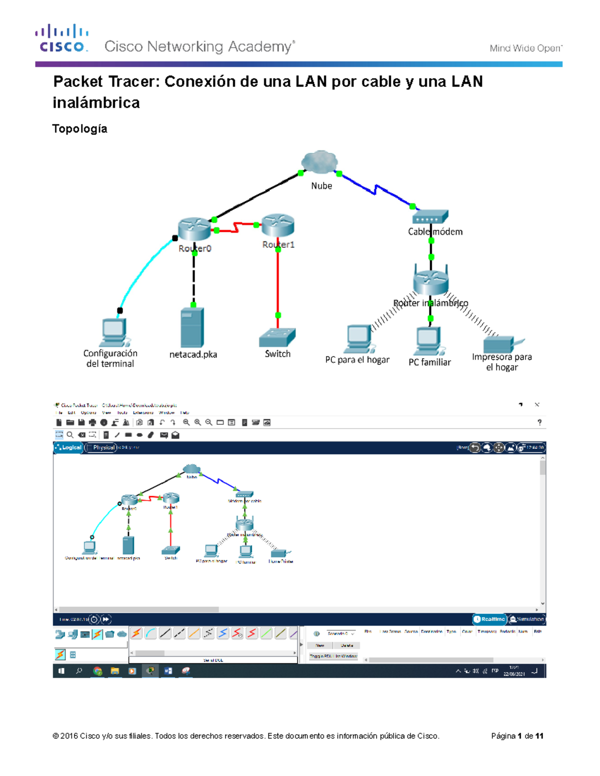 4.2.4.4 Packet Tracer - Connecting a Wired and Wireless LAN - Packet Tracer: Conexión de una LAN ...