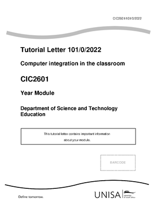 CIC2601 Assignment 2 complete - NAME: MOHLALA S. STUDENT NUMBER: - Assignment no. - MODULE: cic ...