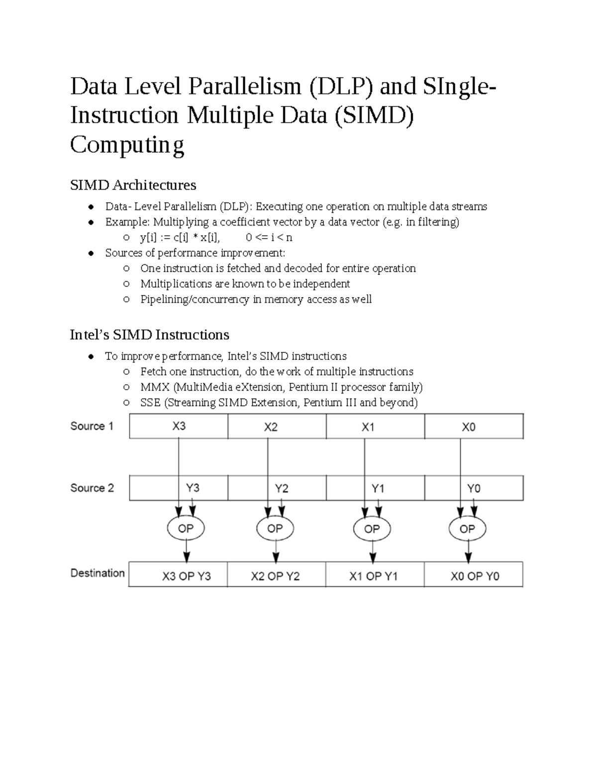 Lecture 11 Data Level Parallelism Dlp And Single Instruction Multiple Data Simd Computing