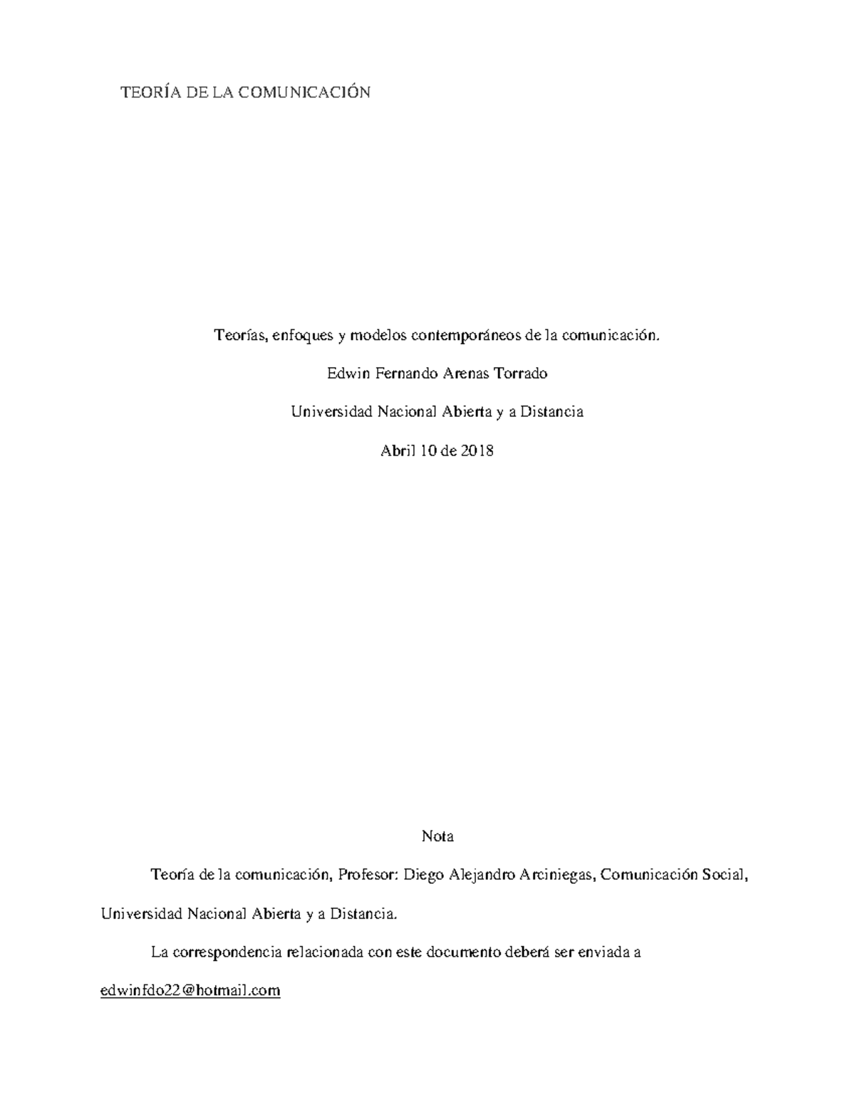 Tarea 3 Construir una relatoria Edwin Arenas - Literatura ...