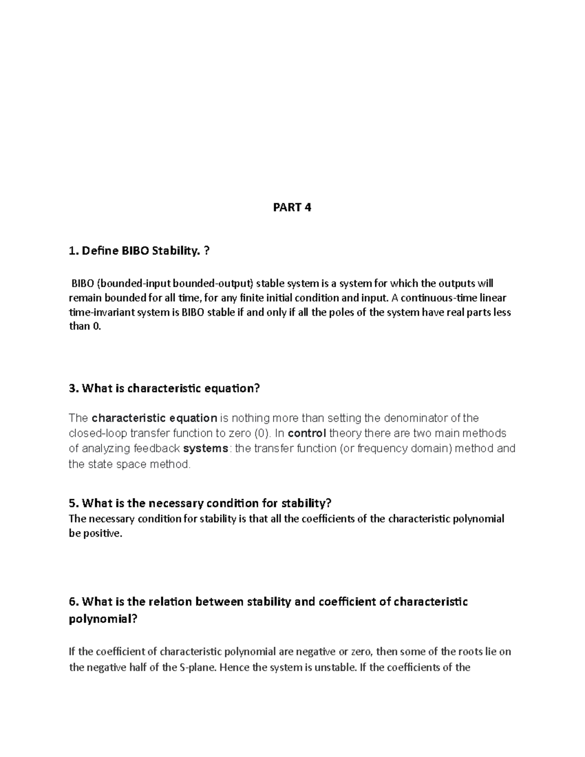 Control SYStem-8 - BIBO Stability.the necessary condition for stability ...