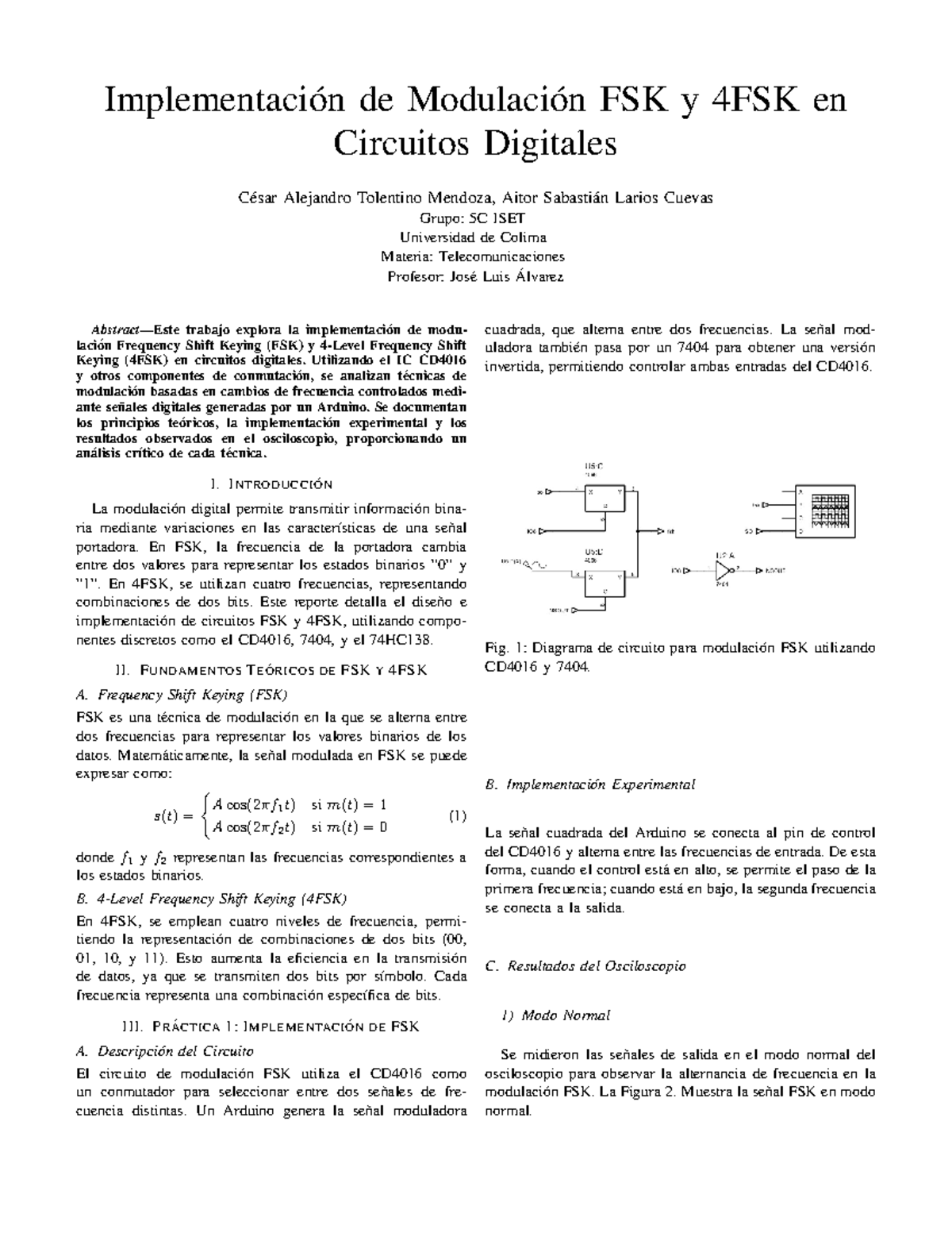 FSK4FSK - Practica sobre modulaciones de frecuencia digitales. - Implementaci ́on de Modulaci ...