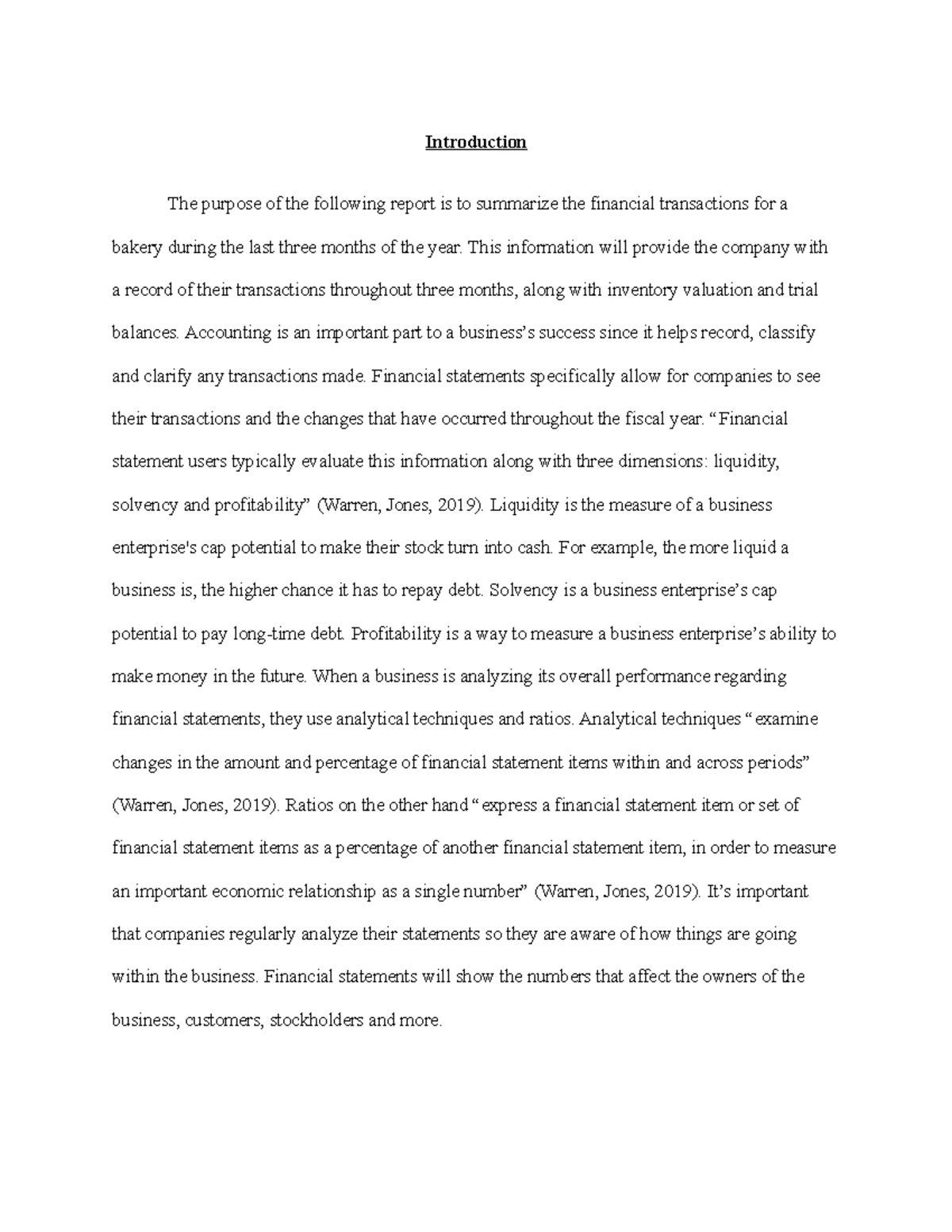 7.2 project summary report - Introduction The purpose of the following ...