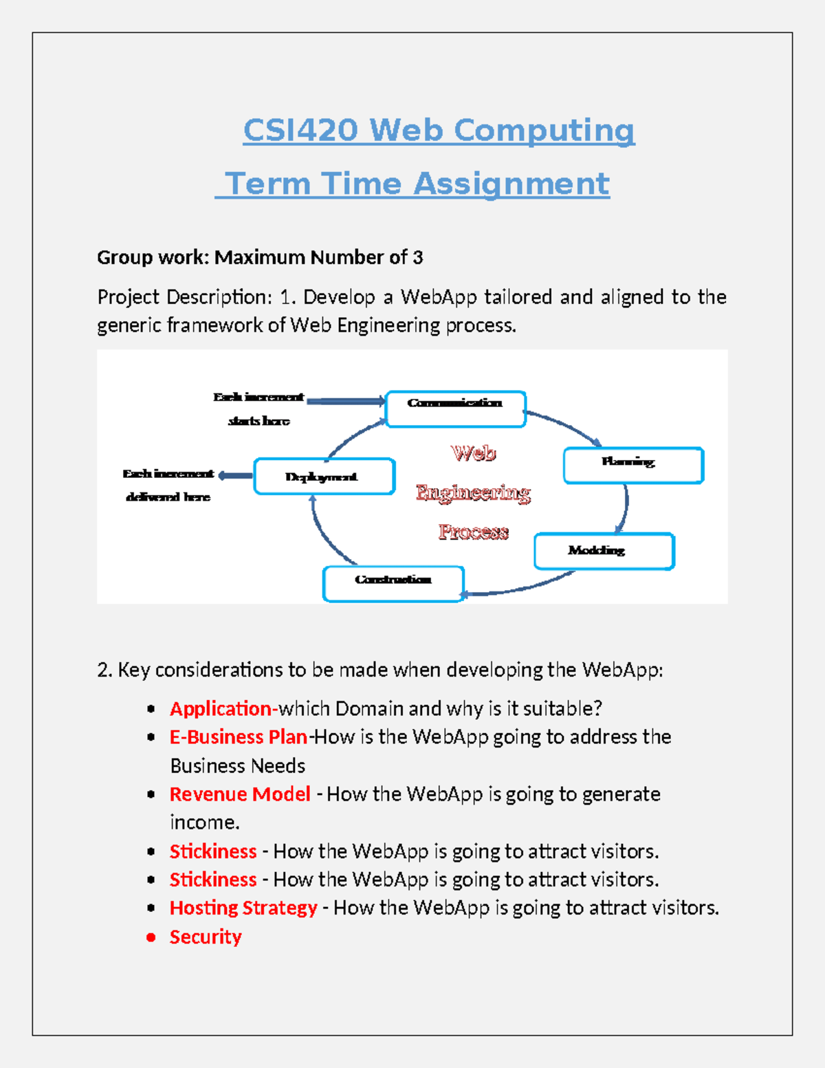 Term Time Assignment 2023 - CSI420 Web Computing Term Time Assignment ...