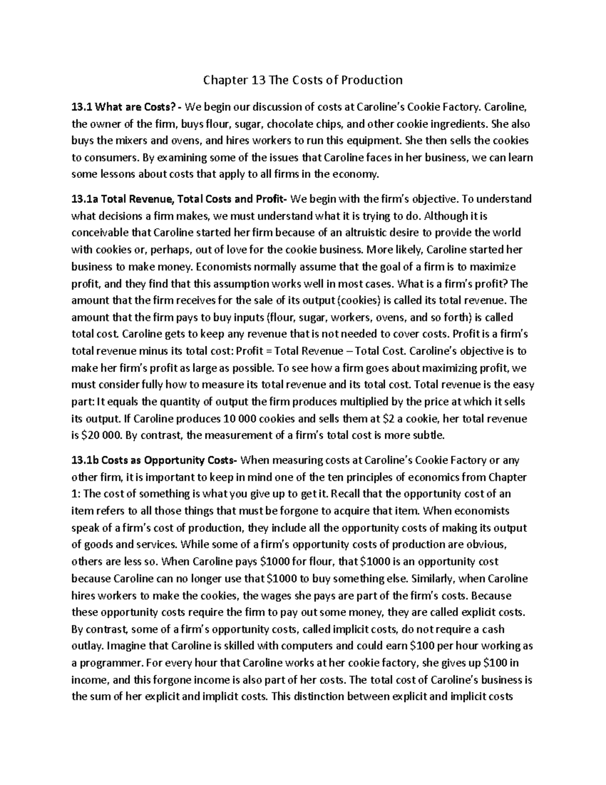 ECON 247 Lesson 6 - Chapter 13 The Costs of Production 13 What are ...