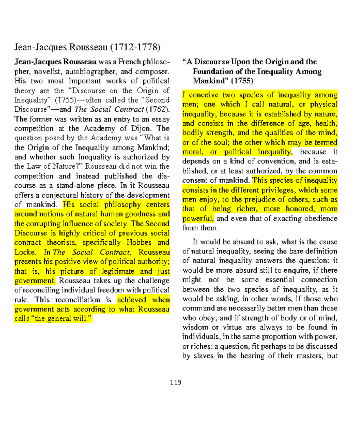 Rousseau Discourse I - Jean-Jacques Rousseau (1712-1778) Jean-Jacques ...