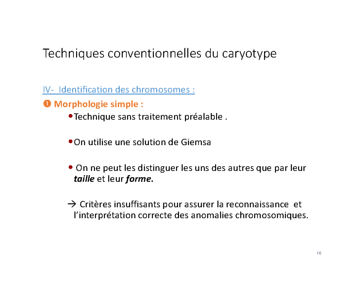 Caryotype métaphasique, indication, technique et nomenclature-2 - IV ...