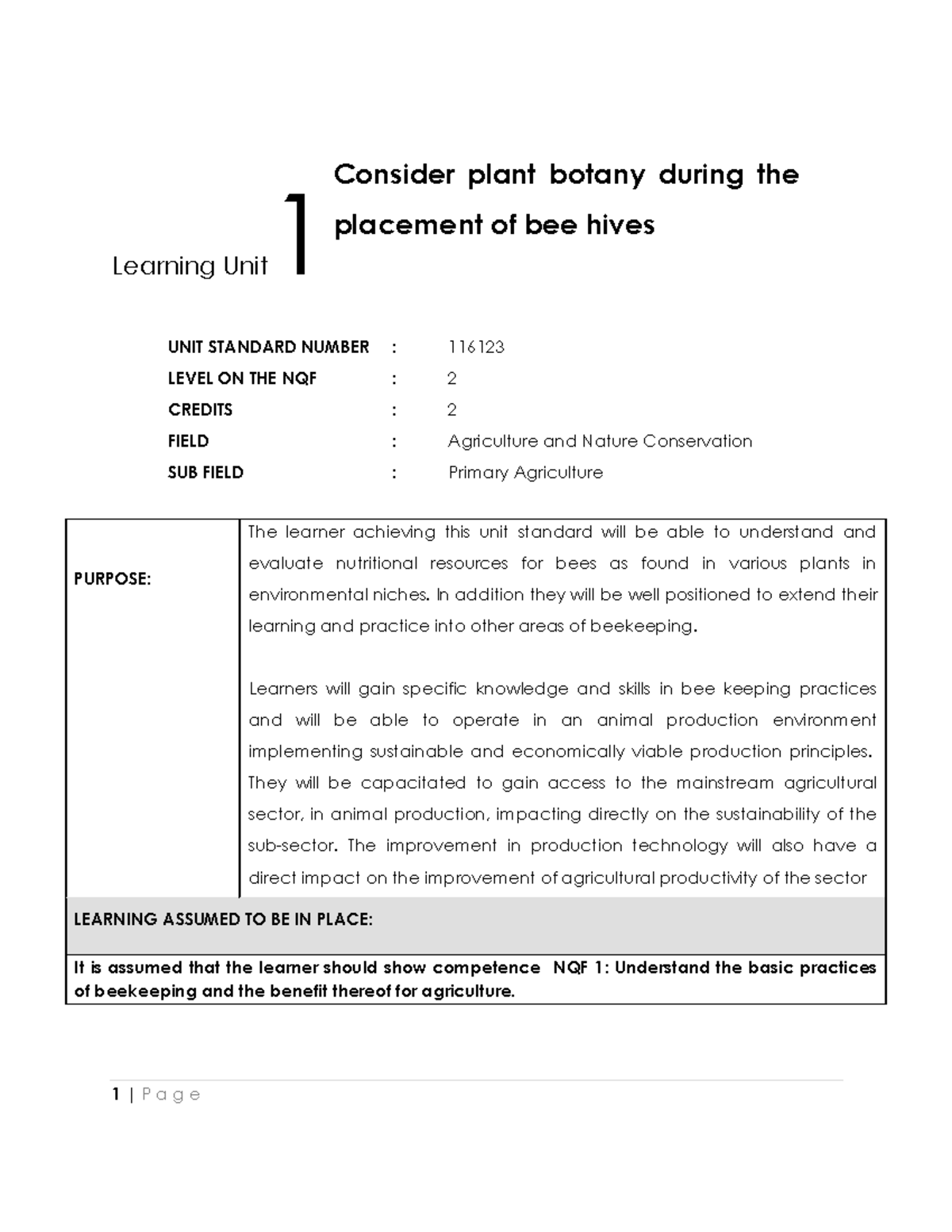 Consider plant botany during the placement of bee hives - Learning Unit ...